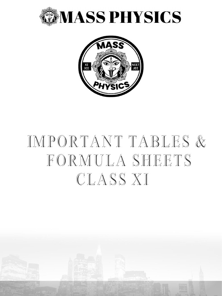 Tables and Formula | PDF