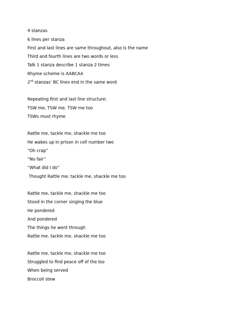 Poem Mimicing of Ickle Me Pickle Me Tickle Me Too | PDF