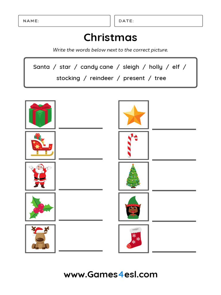 Christmas Worksheet for Kids | PDF