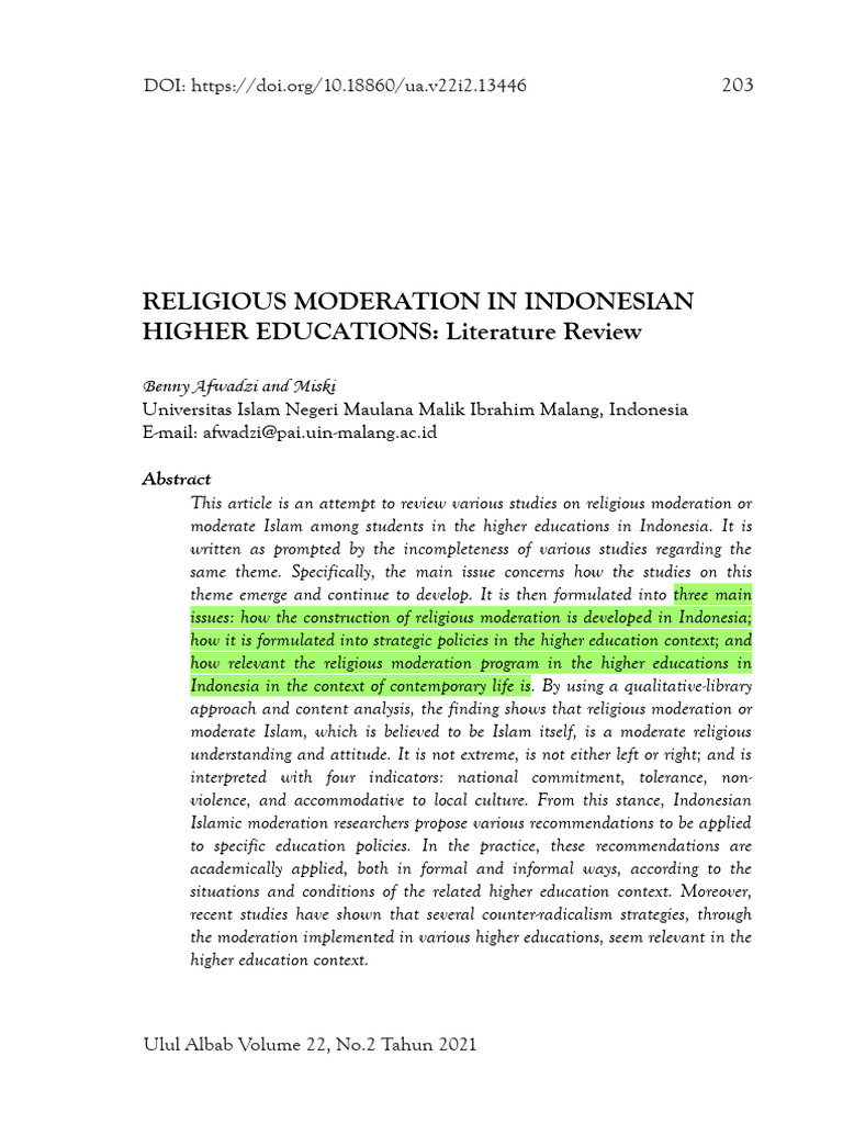 Religious Moderation | PDF | Salafi Movement | Hadith