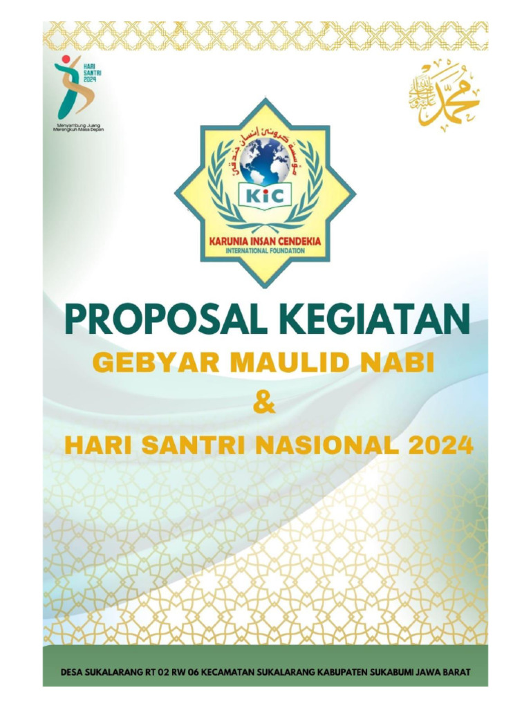 Proposal Gebyar Maulid Nabi & Peringatan Hari Santri Nasional 2024 | PDF