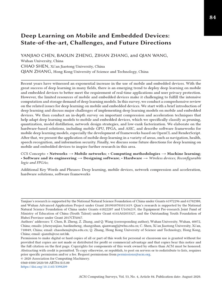 Deep Learning On Mobile and Embedded Devices - State-Of-The-Art ...