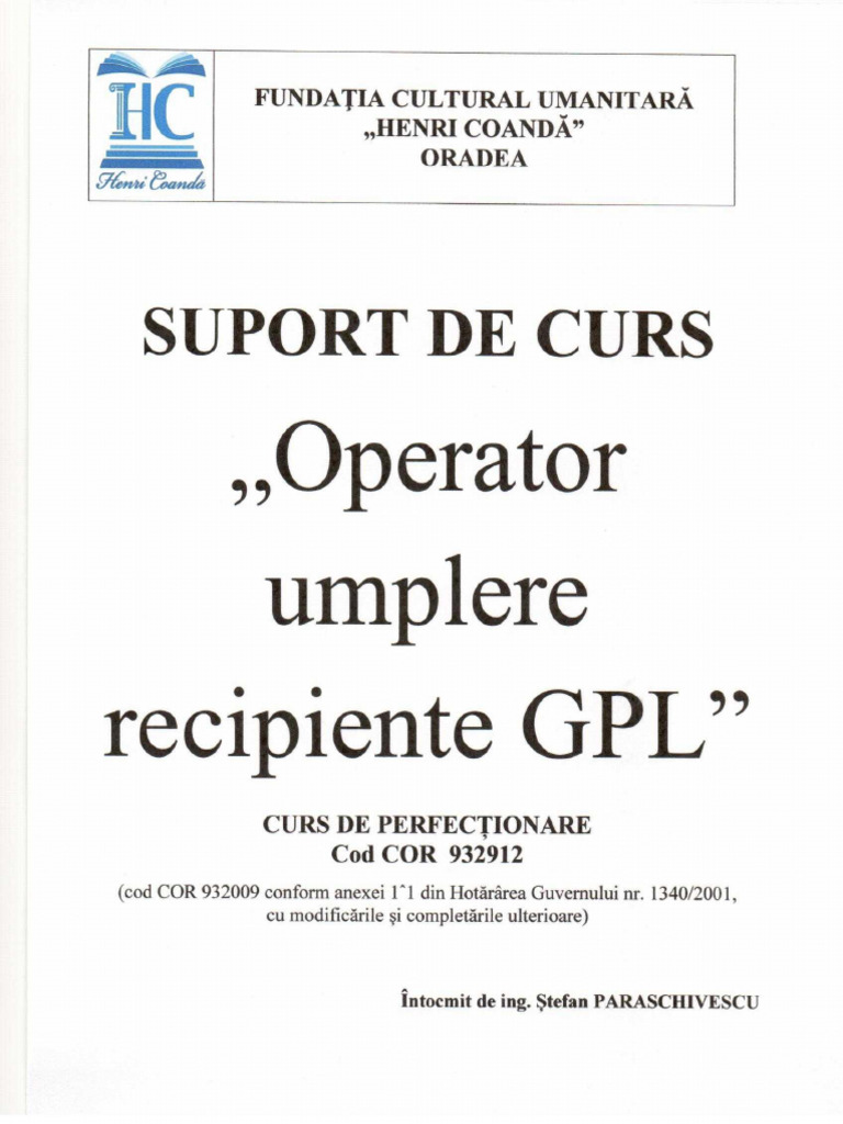 Suport Curs GPL Autorizare 2019-2023 | PDF