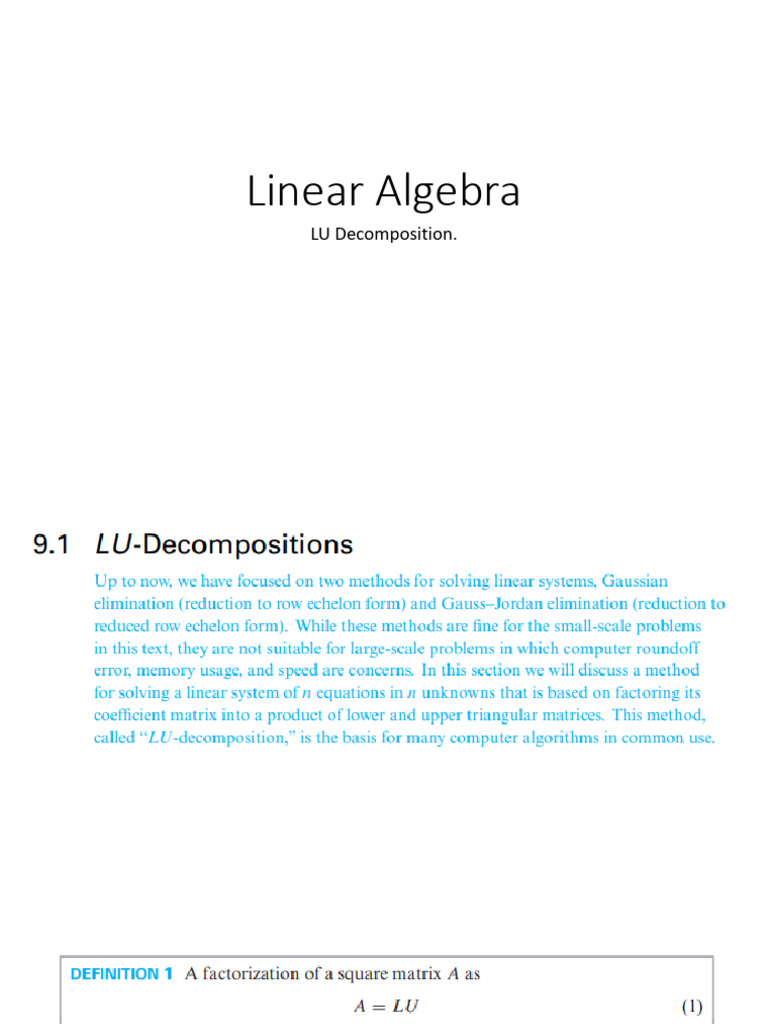 LU Factorization | PDF