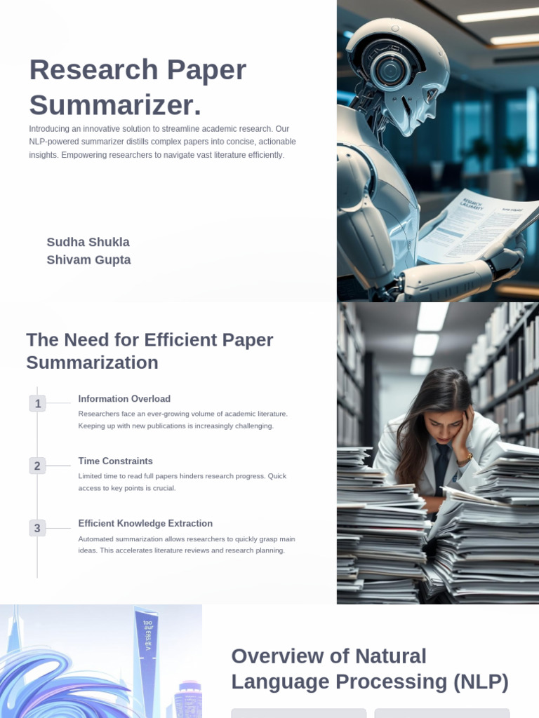 Research Paper Summarizer Using NLP Techniques.pptx | PDF | Artificial Intelligence ...