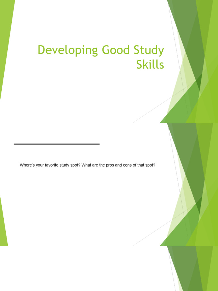 Developing Good Study Skills | PDF | Classroom | Multiple Choice