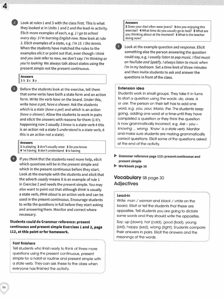 Unit 4 A2 - TB Pag 36-37 | PDF