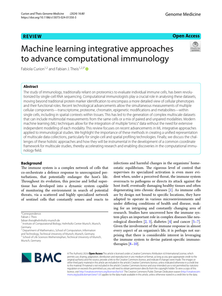 Machine Learning Integrative Approaches To Advance Computational ...