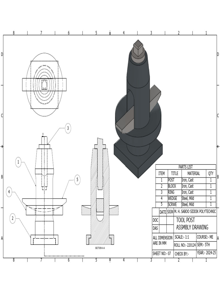 ASSMBLY of tool post | PDF