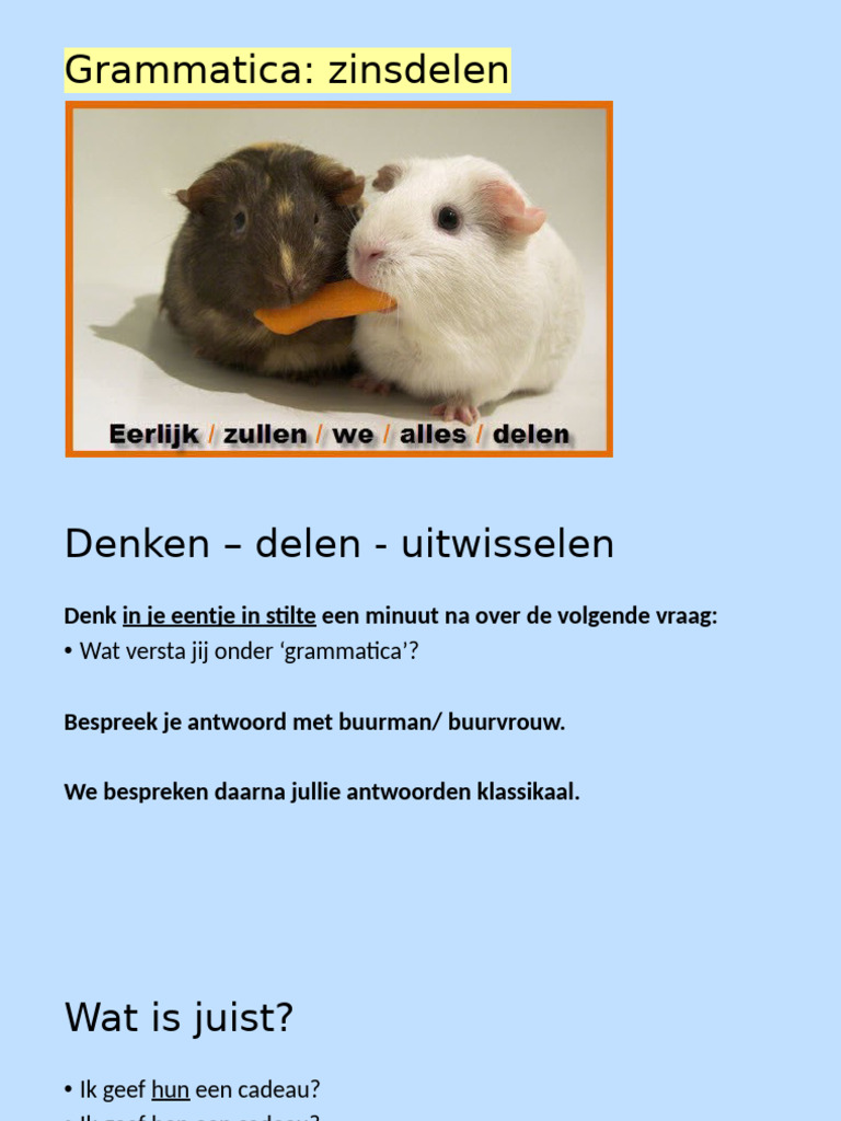 Grammatica Zinsdelen 1g | PDF