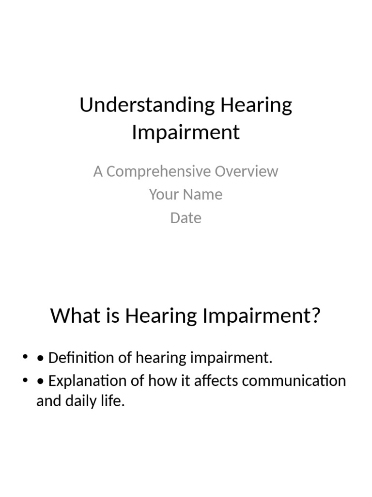 Understanding Hearing Impairment Guide | PDF