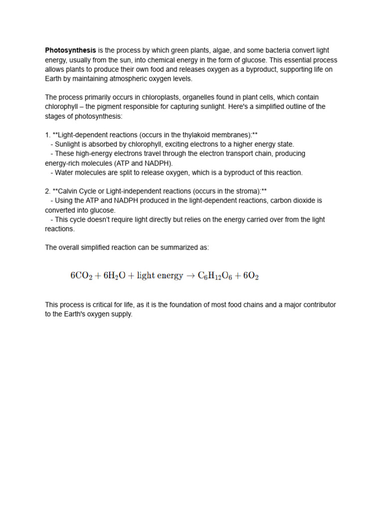 Photosynthesis | PDF | Science & Mathematics