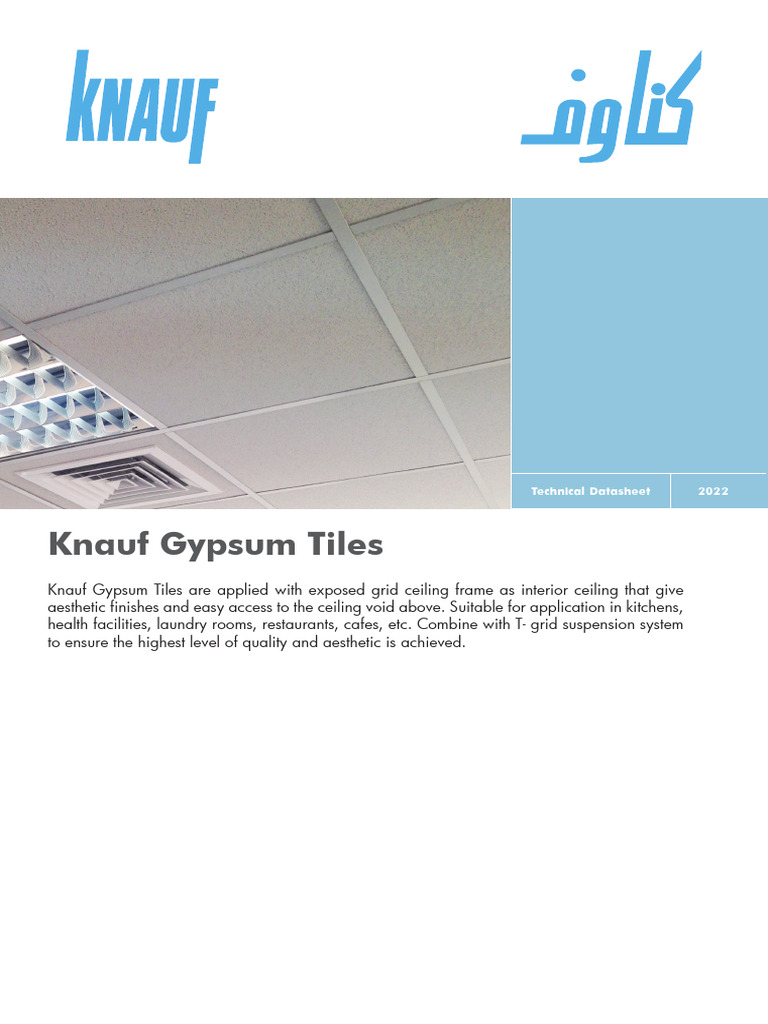 Knauf Ceiling Tile Datasheet - 2022 | PDF | Tile | Ceiling