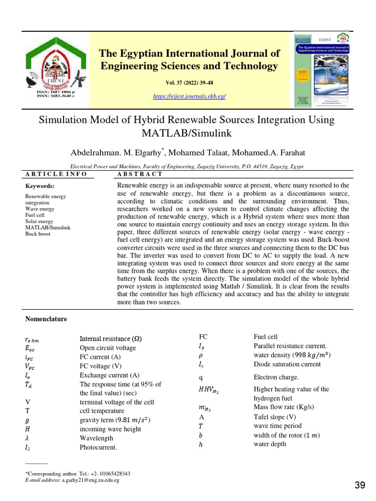 Simulation Model of Hybrid Renewable Sou | PDF | Power Inverter | Solar ...