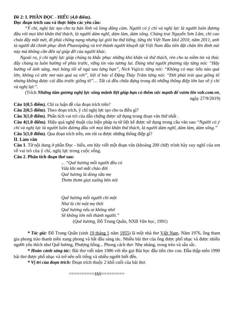 2. Tuần 2 - Đề 2 - Hs | PDF