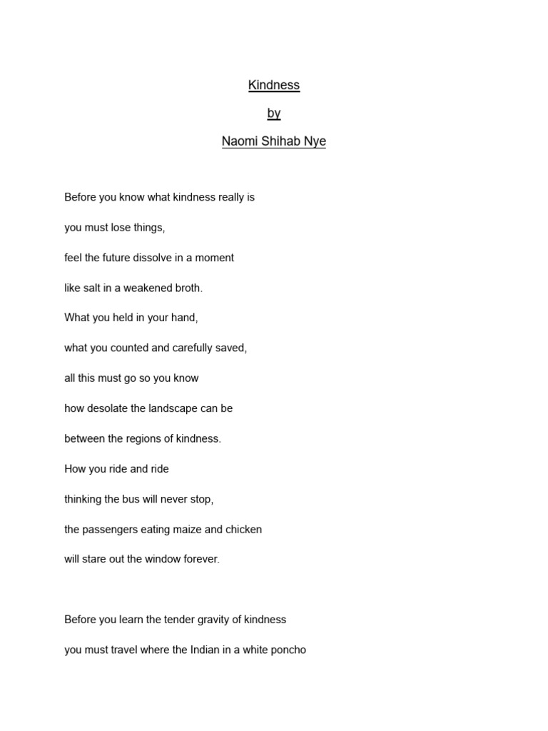Kindness by Naomi Shihab Nye | PDF