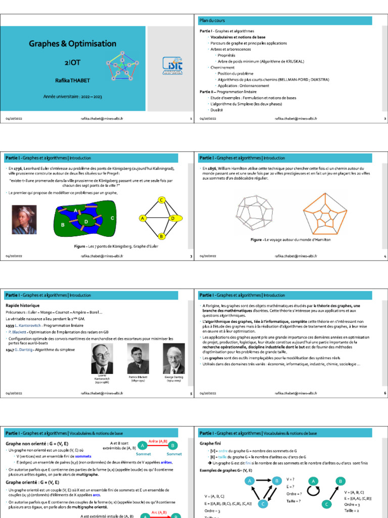 RT Chapitre1 Graphes&Optimisation | PDF