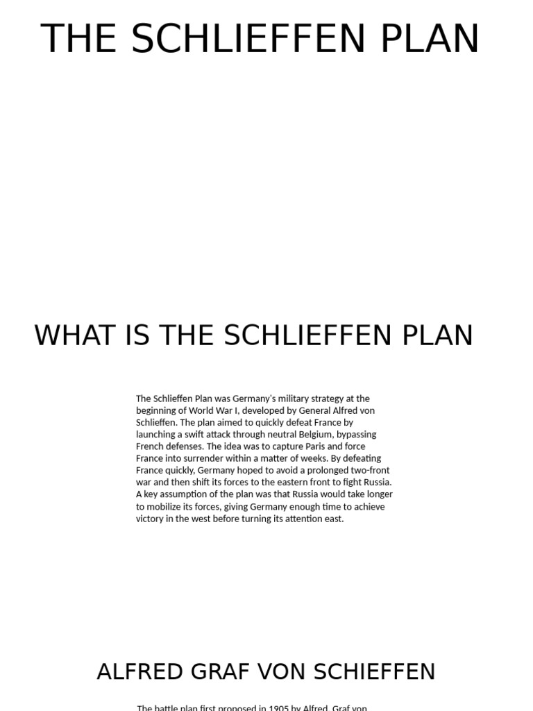 The Schlieffen Plan | PDF | Military Strategy | French Third Republic