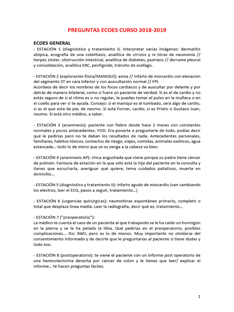 Casos ECOEs 2018-2019 | PDF | El embarazo | Parto prematuro