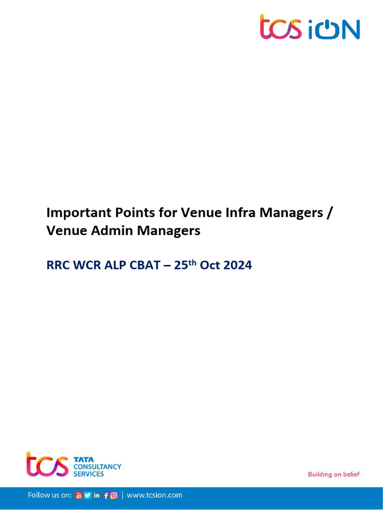 Venue Management Guidelines for RRC WCR Exam | PDF | Identity Document ...