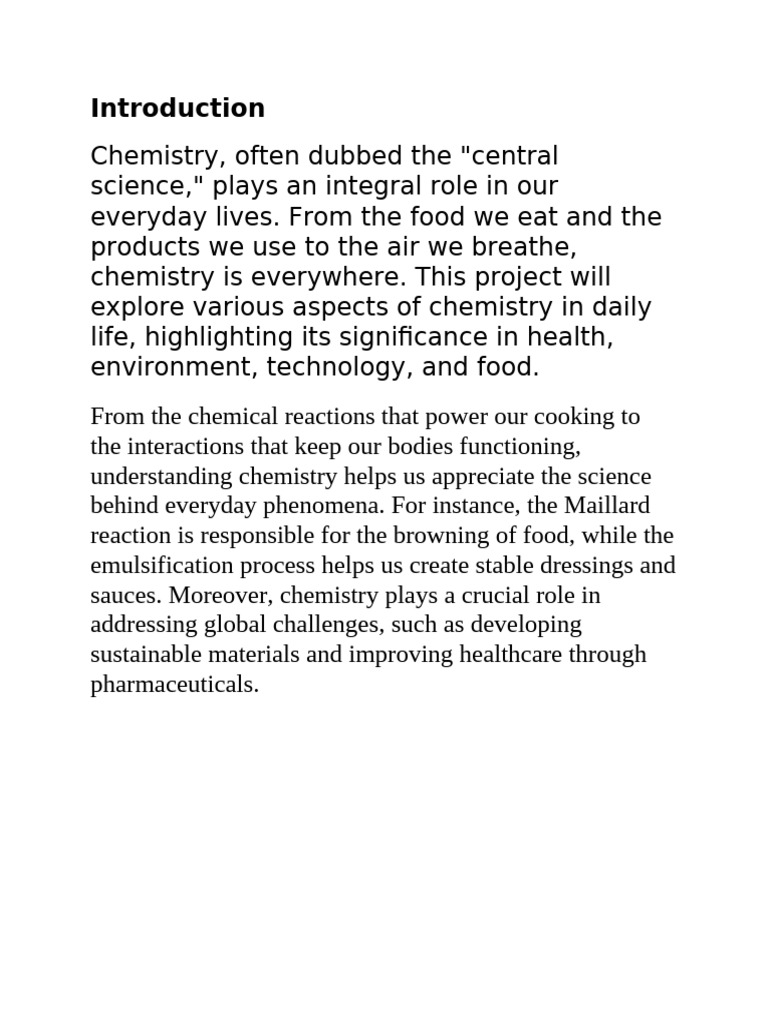 chem project | PDF | Chemistry | Foods