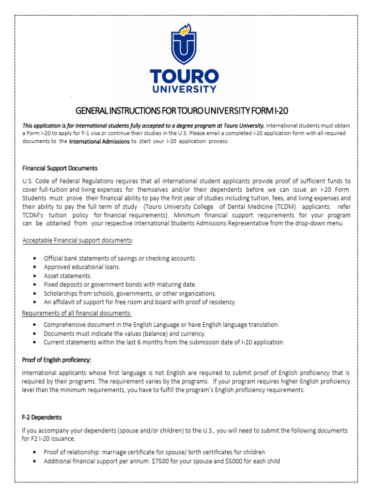 I-20 Application Form - 2023 | PDF | Travel Visa | Banks