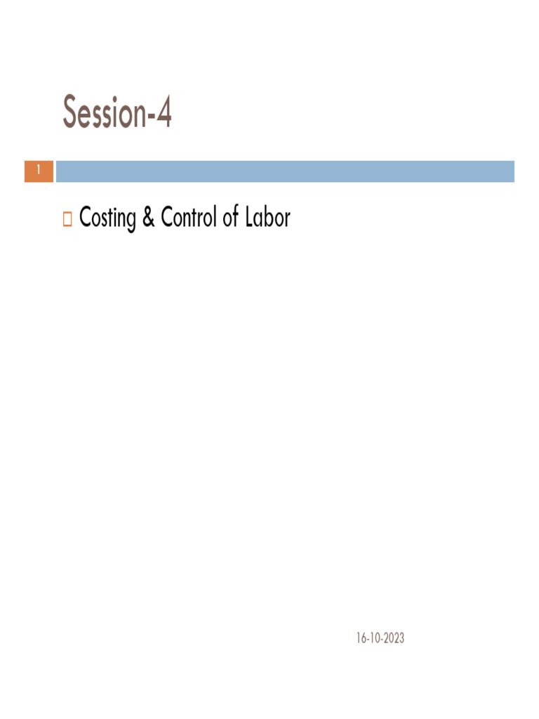 Session-4-Labor Cost Control (Compatibility Mode) | PDF | Labour ...