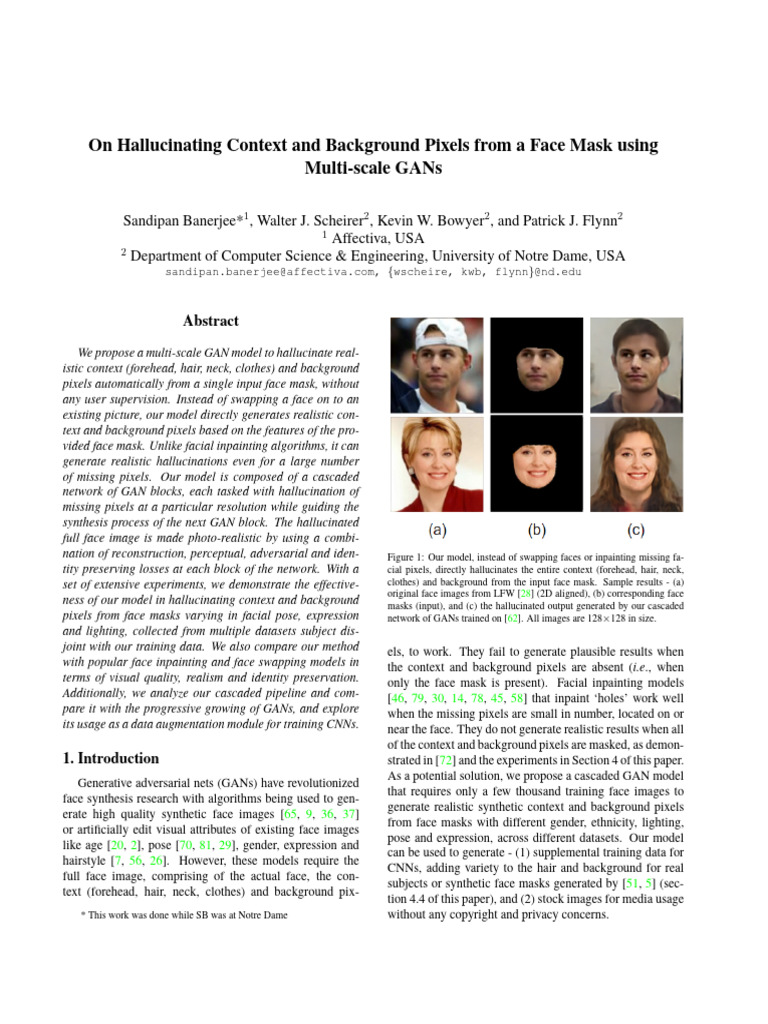 On Hallucinating Context and Background Pixels From A Face Mask Using | PDF