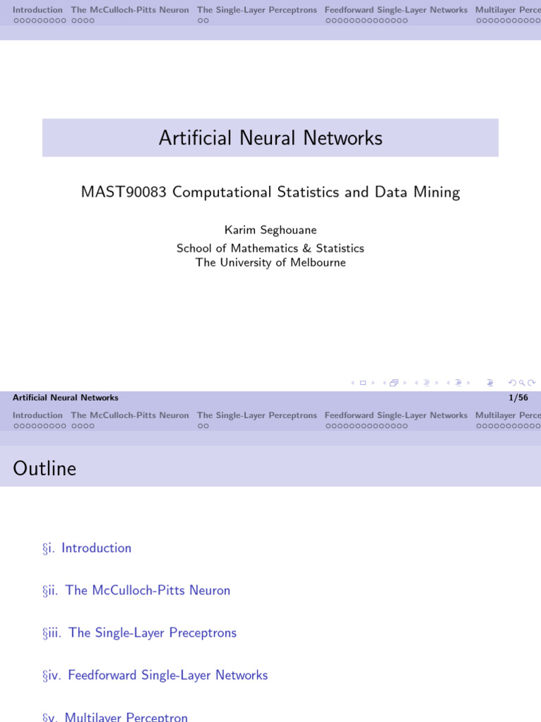 L7 Artificial Neural Networks | PDF | Artificial Neural Network | Synapse