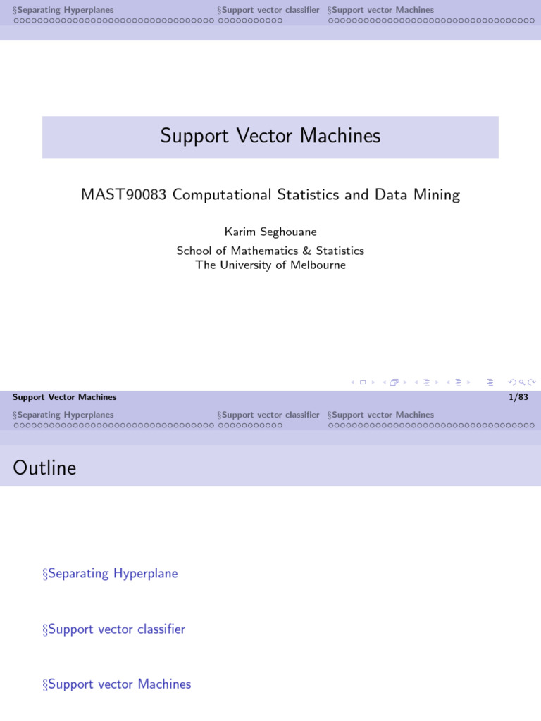 L9 Support Vector Machines | PDF | Support Vector Machine | Vector Space