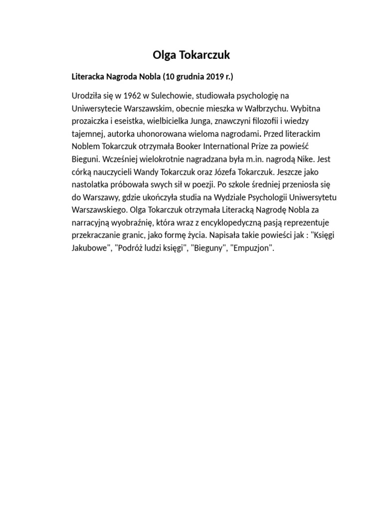 Olga Tokarczuk | PDF