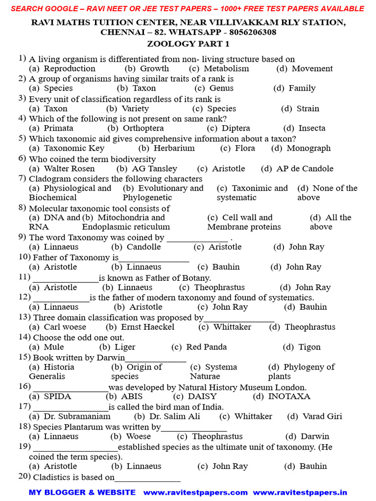 Neet DPP Zoology 318 Qus | PDF