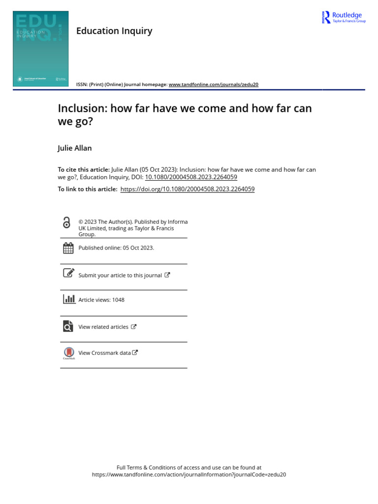 Inclusion How Far Have We Come and How Far Can We Go | PDF | Social ...