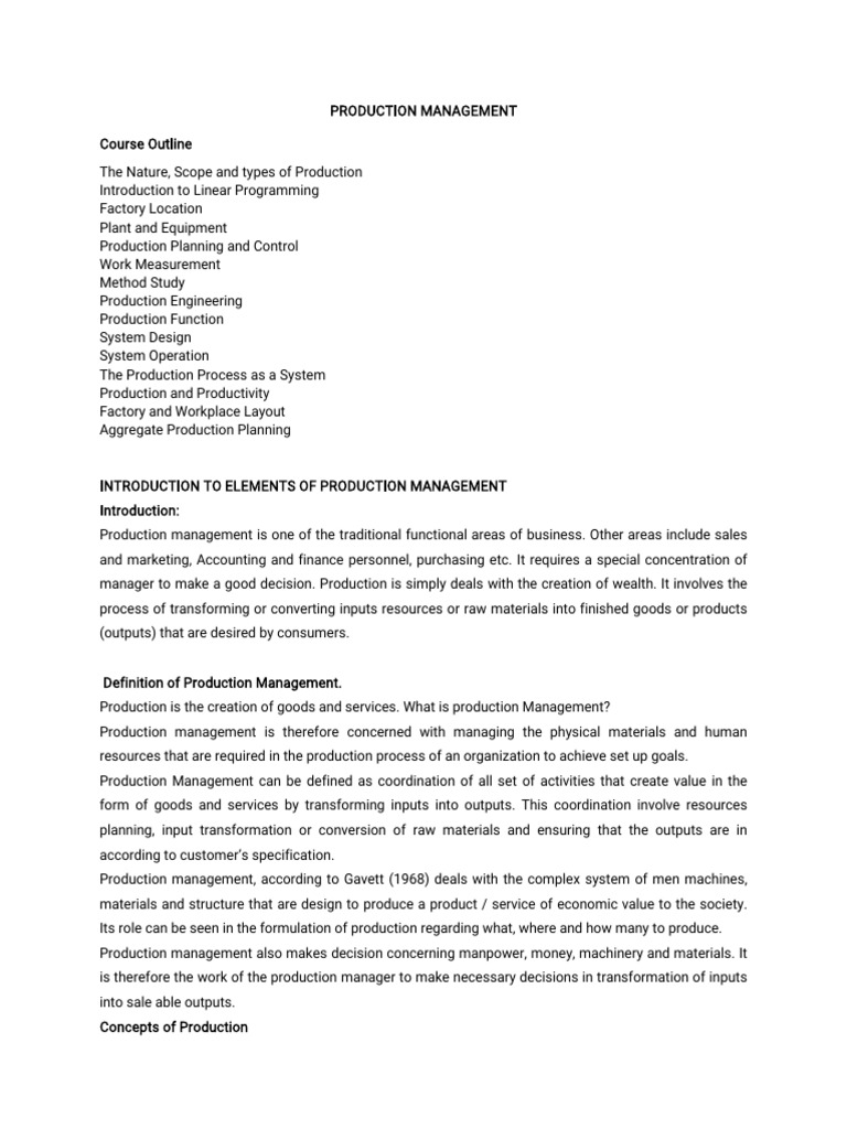 Production Management 2022 David2 | PDF | Business | Economies