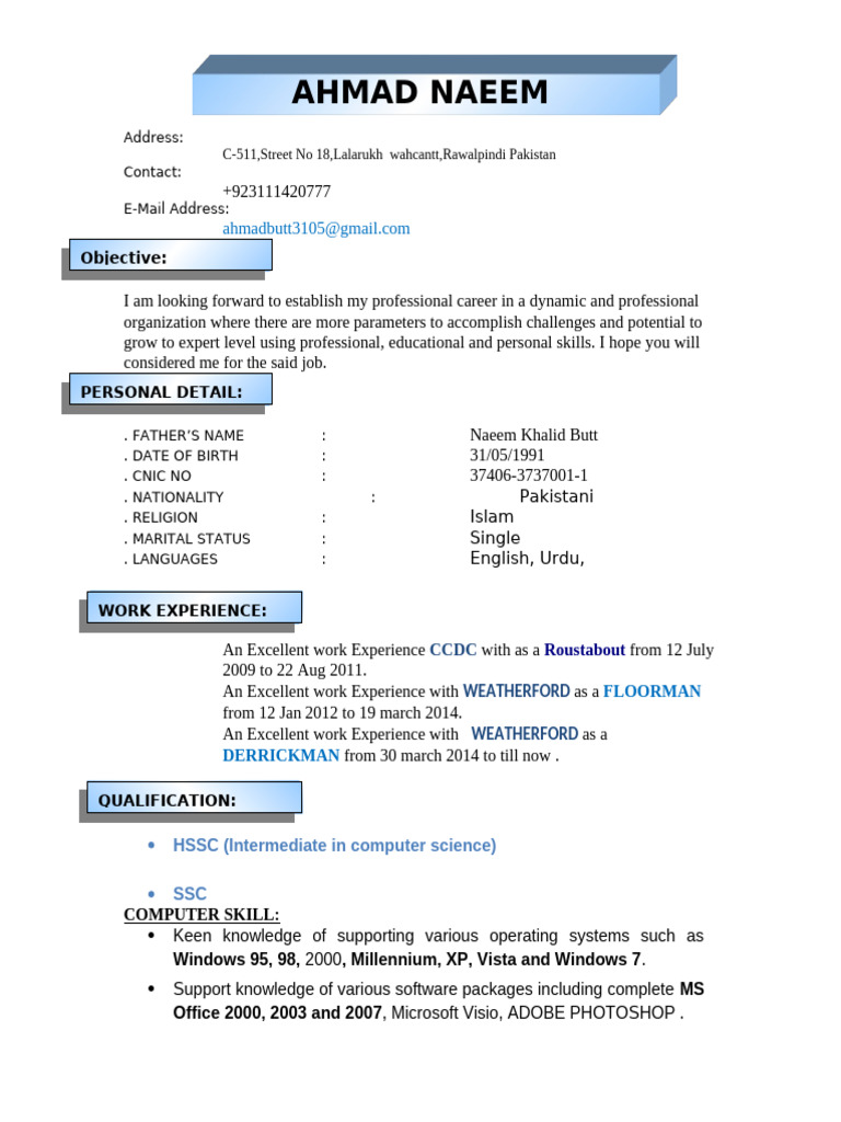 Ahmad CV Derrick | PDF