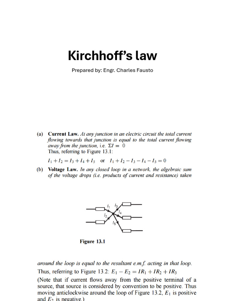 Kirchhoffs Law | PDF