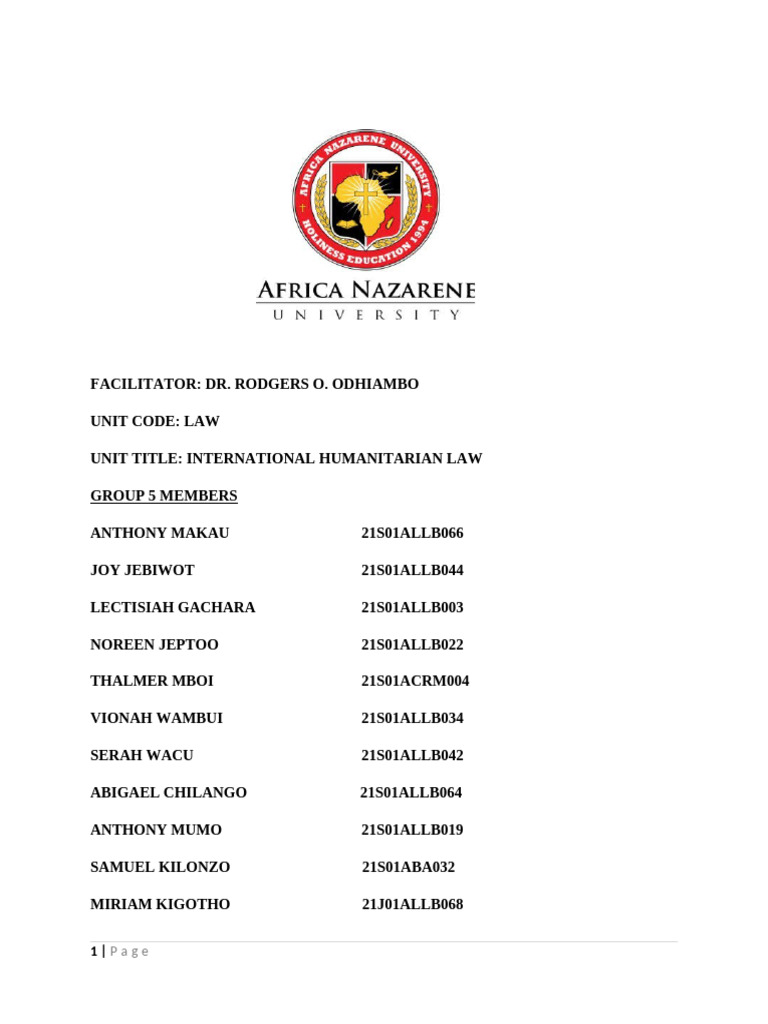 Group 5 IHL (1) | PDF | Land Mine | International Humanitarian Law