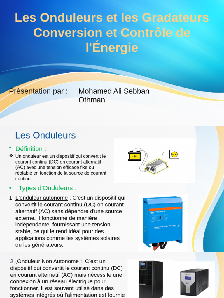 Les Onduleurs Et Les Gradateurs | PDF | Onduleur | Électricité