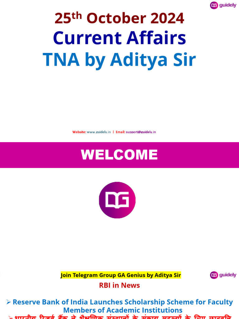 25th October 2024 TNA on Guidely by Aditya Sir | PDF | Inflation