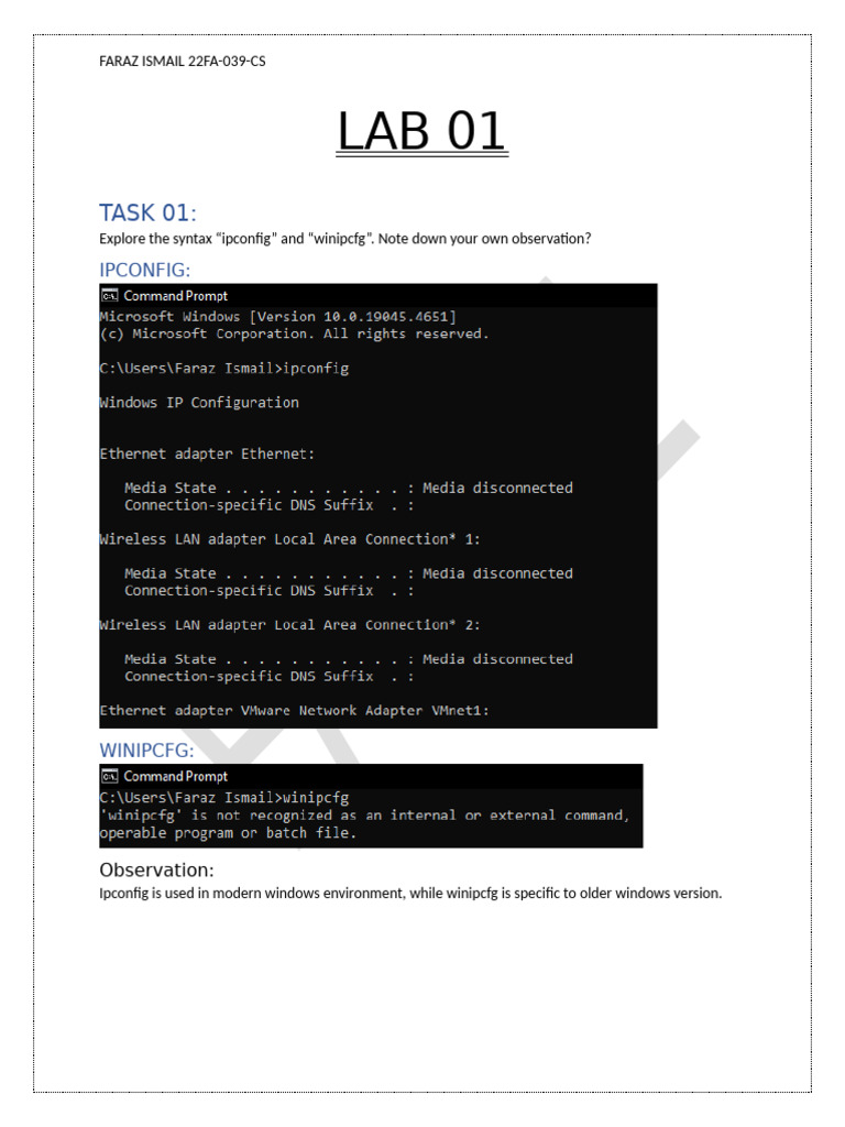 lab 1 CN | PDF | Ip Address | Computer Network