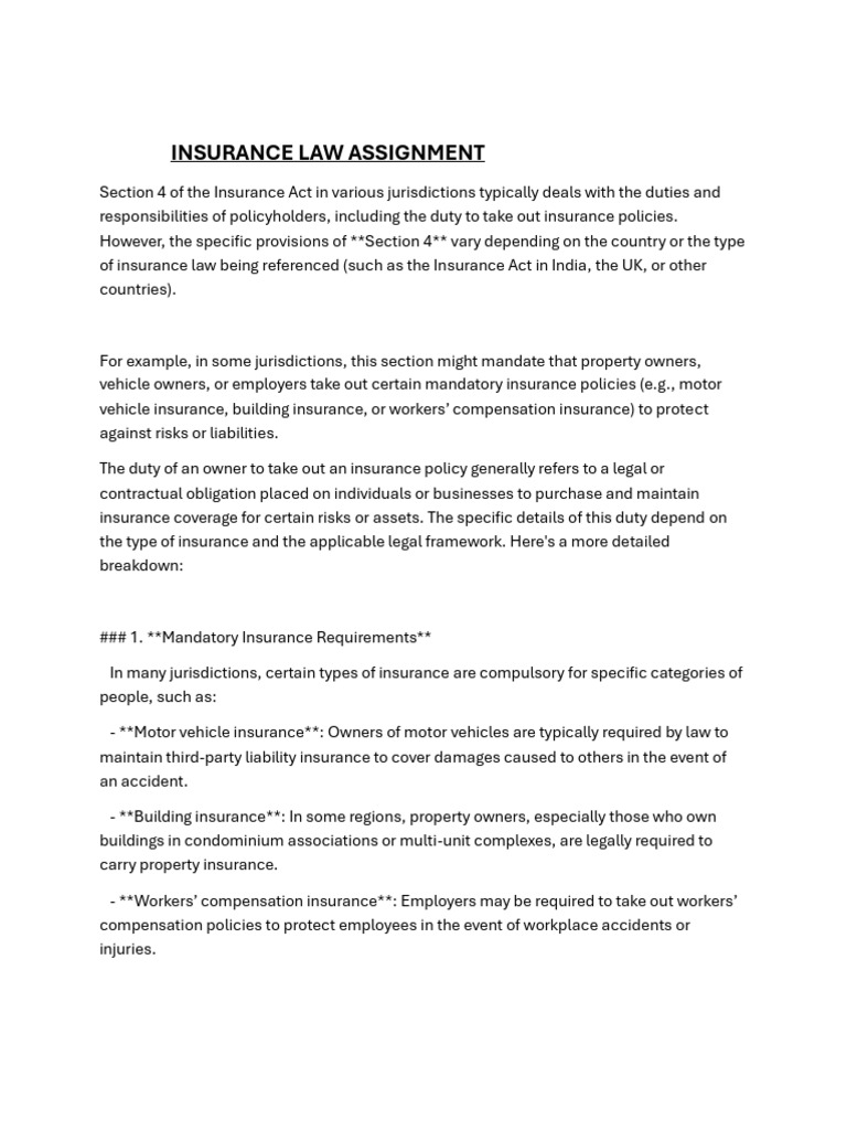 Insurance Assignment | PDF | Insurance | Vehicle Insurance