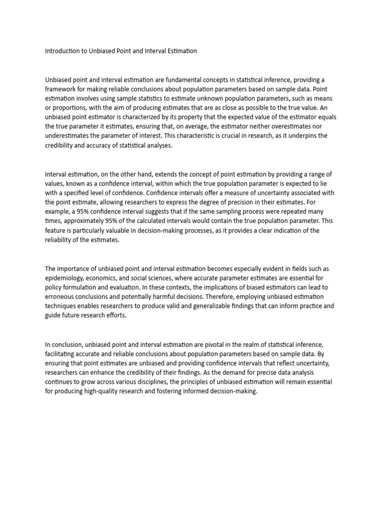 Introduction To Unbiased Point and Interval Estimation | PDF | Bias Of An Estimator | Estimator