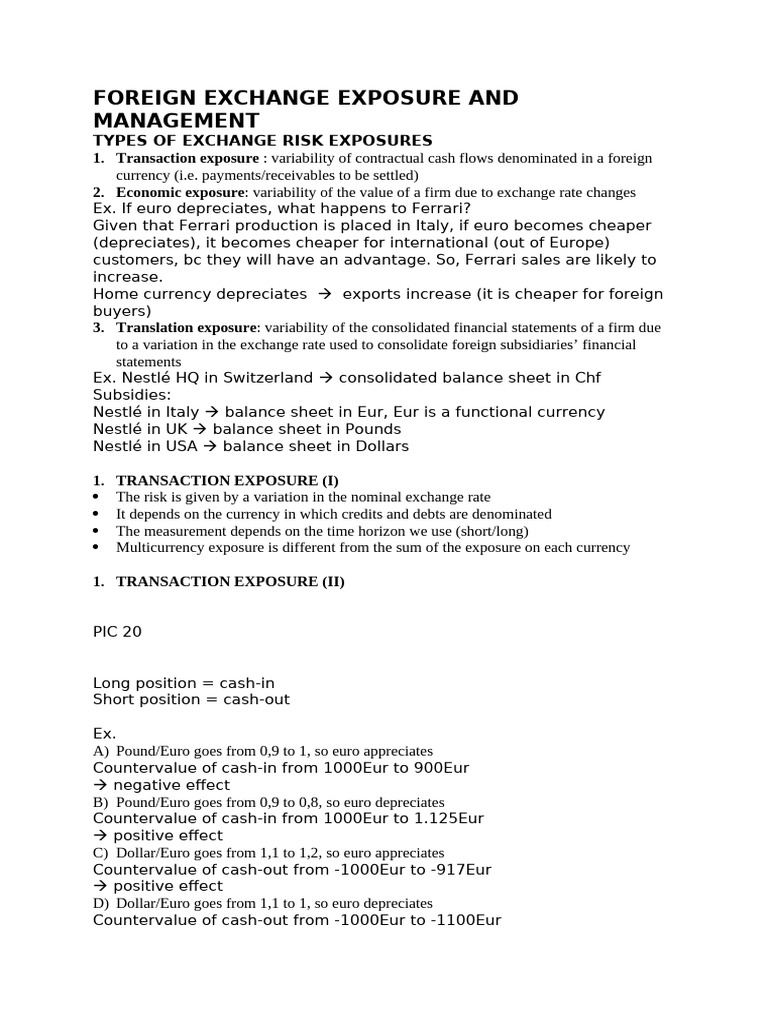 Foreign Exchange Exposure and Management | PDF | Hedge (Finance) | Exchange Rate