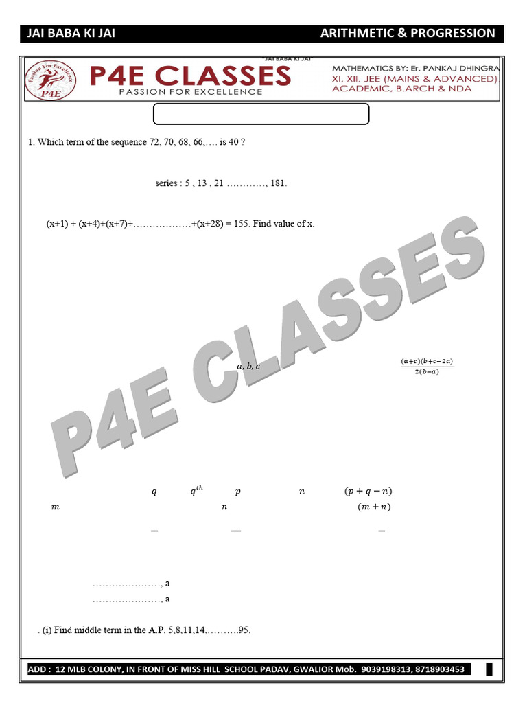 AP Lecture 1 (Applied Maths 2024 Word) | PDF | Mathematics | Arithmetic