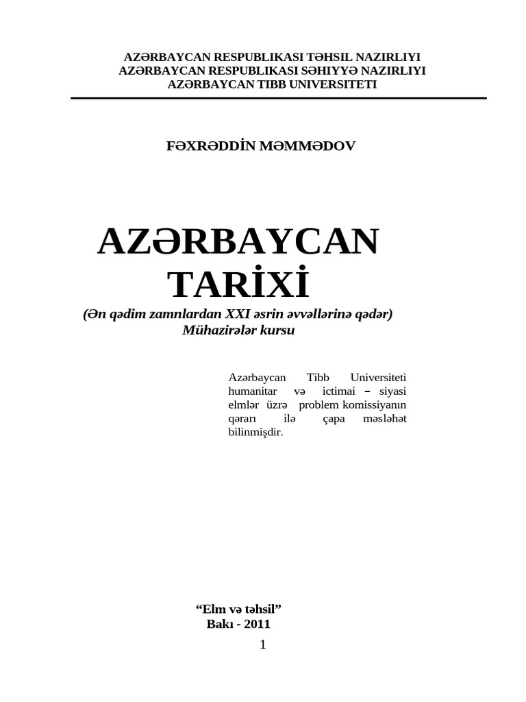 Azerbaycan Tarixi Az | PDF