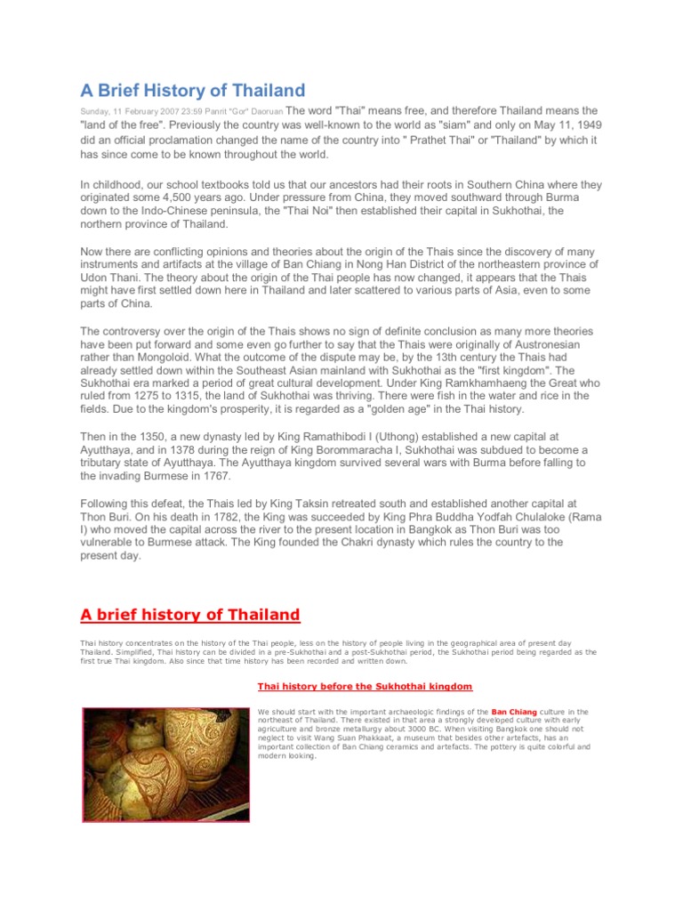 Brief History of Thailand | PDF | Thailand | Corporate Social ...