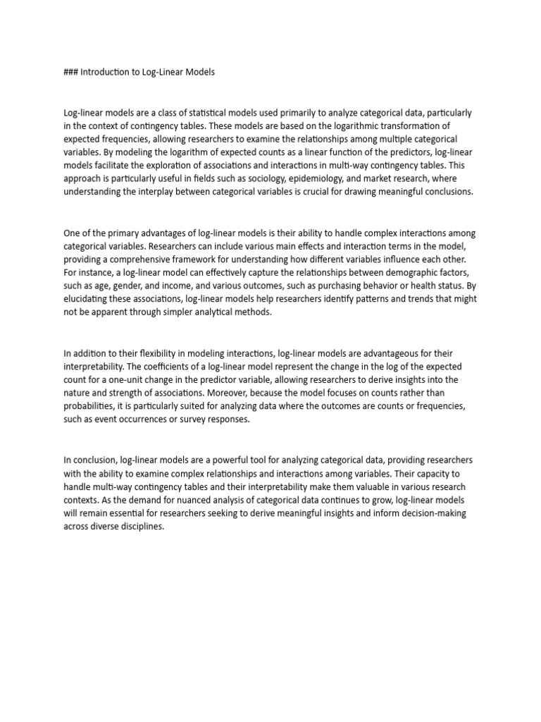 Introduction to Loglinear Models | PDF | Categorical Variable | Scientific Method