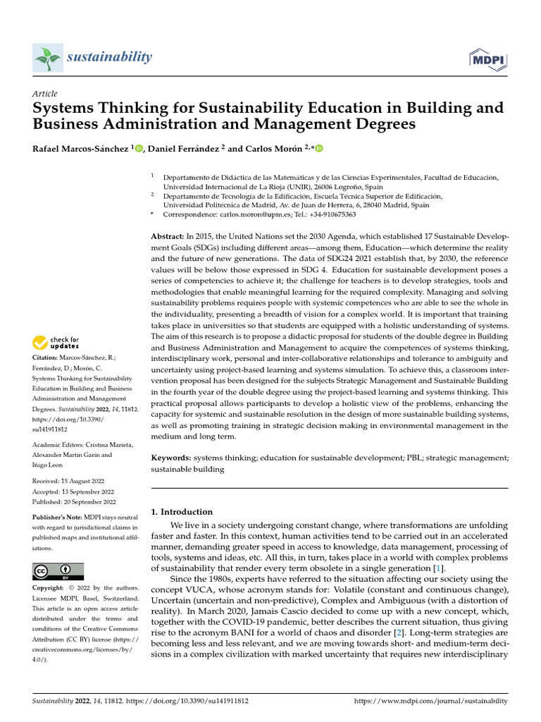 Systems Thinking For Sustainability Education | PDF | Sustainability ...