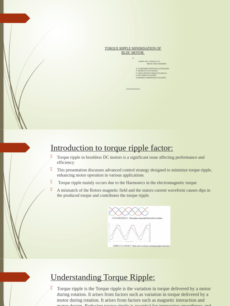 Minimize Torque Ripple in BLDC Motors | PDF | Electric Motor ...