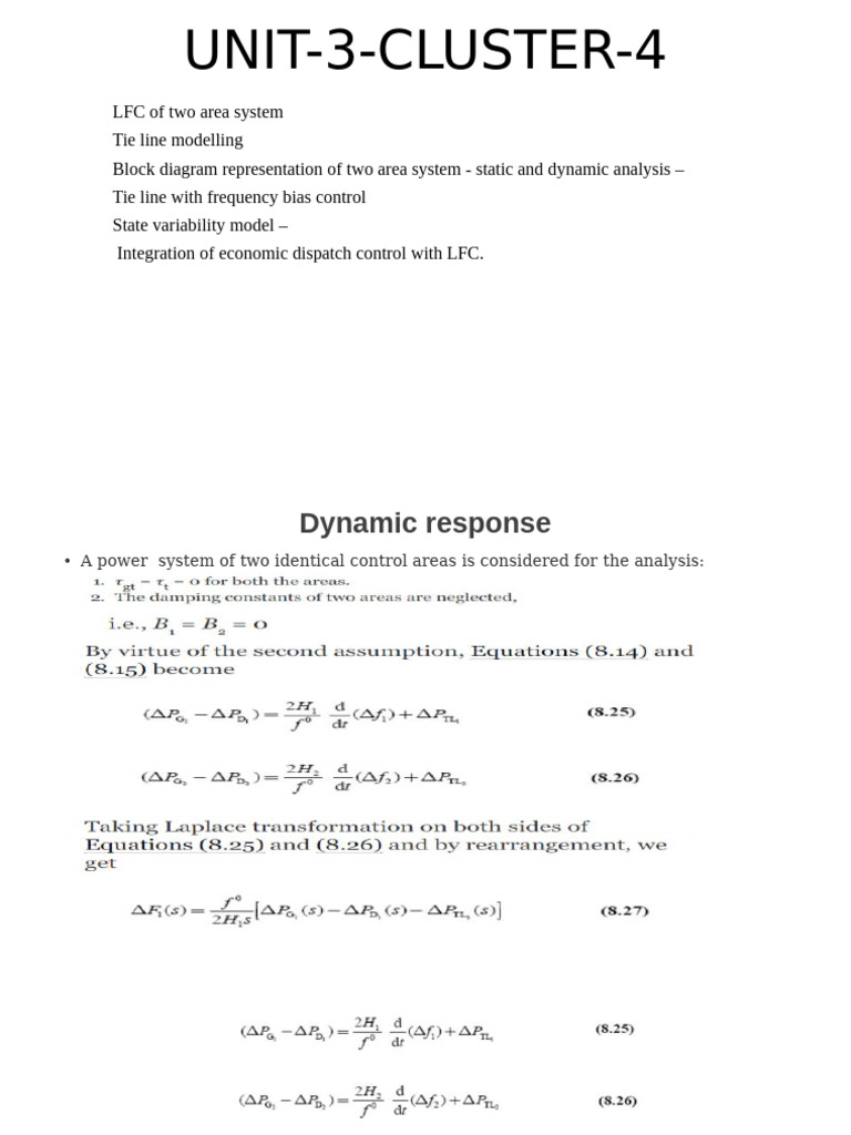 Psoc Unit-3-Cluster 4 | PDF | Control Theory | Steady State